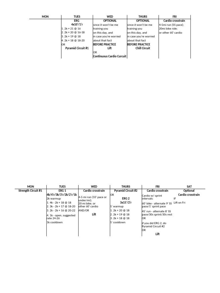 New Freshmen Winter Training Plan | PDF | Physical Fitness | Physical Exercise