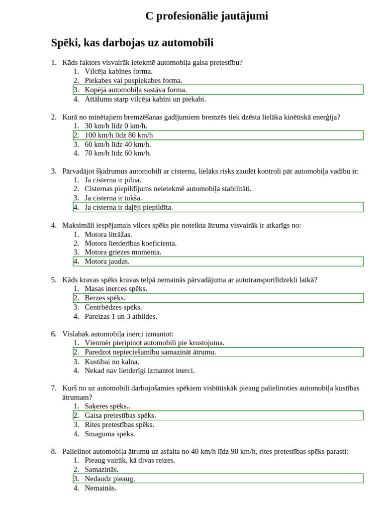 Transmisija Uc Tehniskie Ar Atbildem | PDF