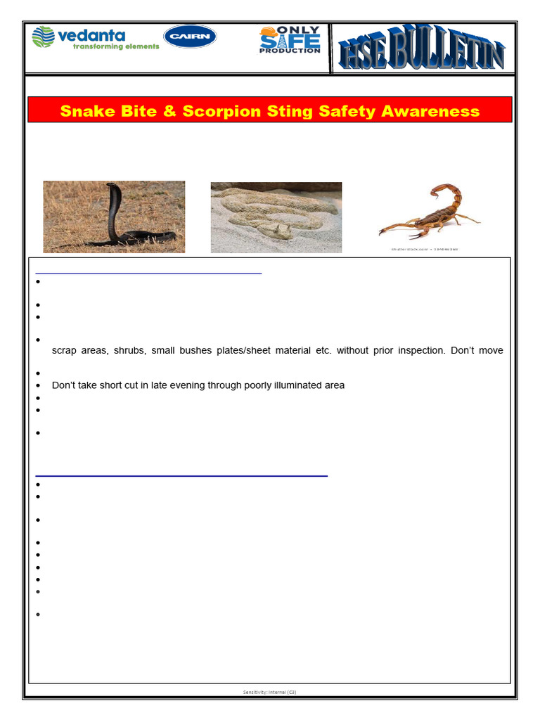 Snake and Scorpion Safety Guidelines | PDF | Snake