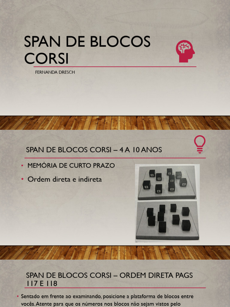 Aplicação do Span de Blocos Corsi | PDF