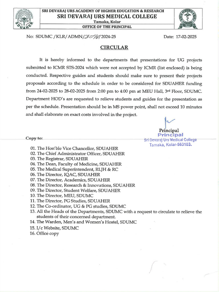 Circular - ICMR Projects | PDF