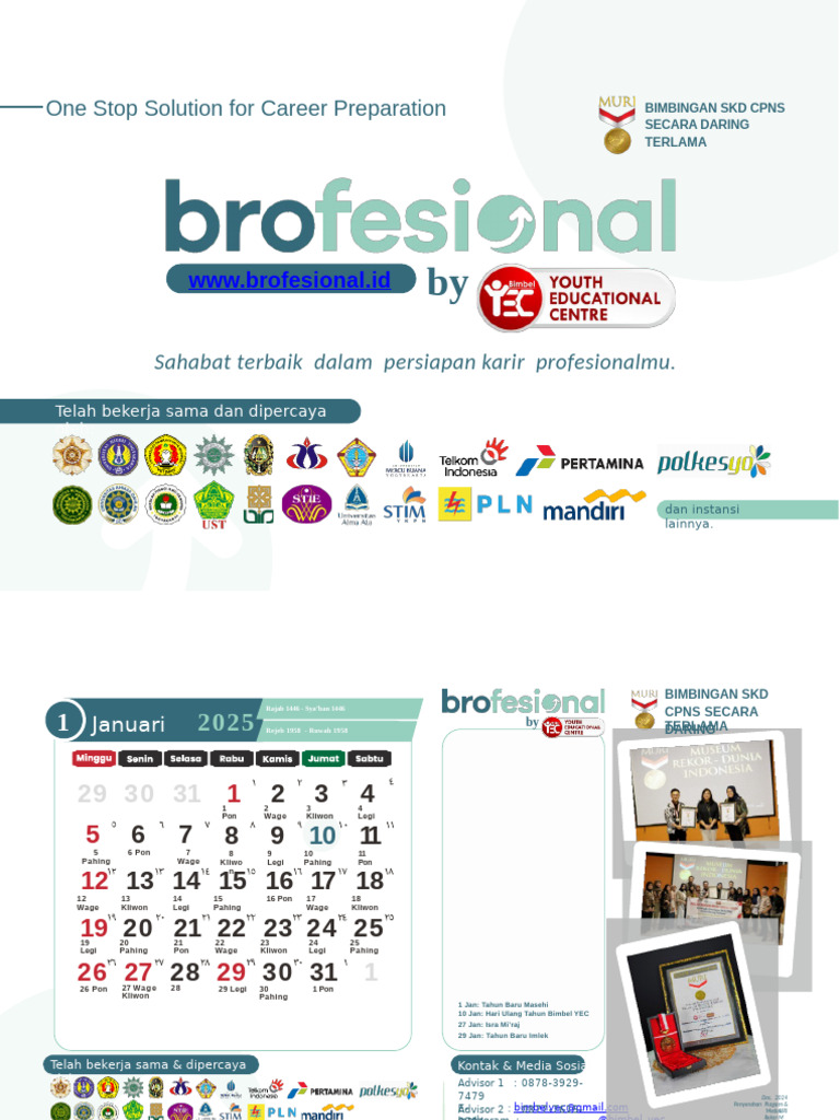 Free Kalender 2025 - Brofesional - Salin | PDF