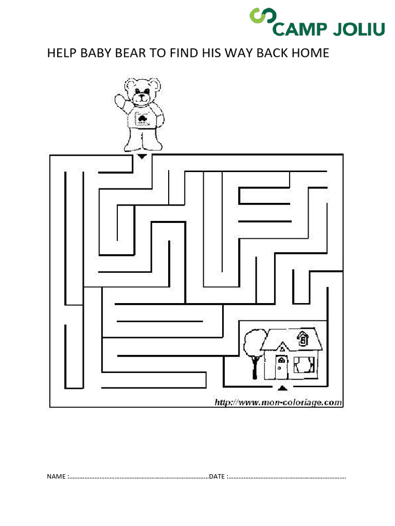 Help Baby Bear To Find His Way Back Home | PDF