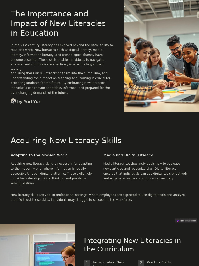 The Importance and Impact of New Literacies in Education | PDF ...