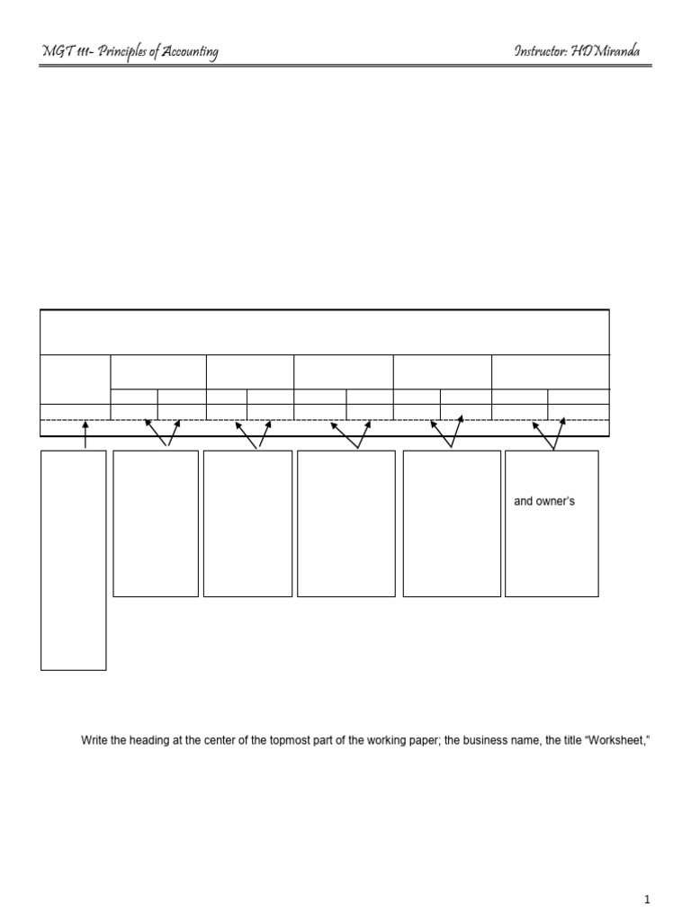 Accounting Cycle Completion Worksheet | PDF | Debits And Credits | Expense