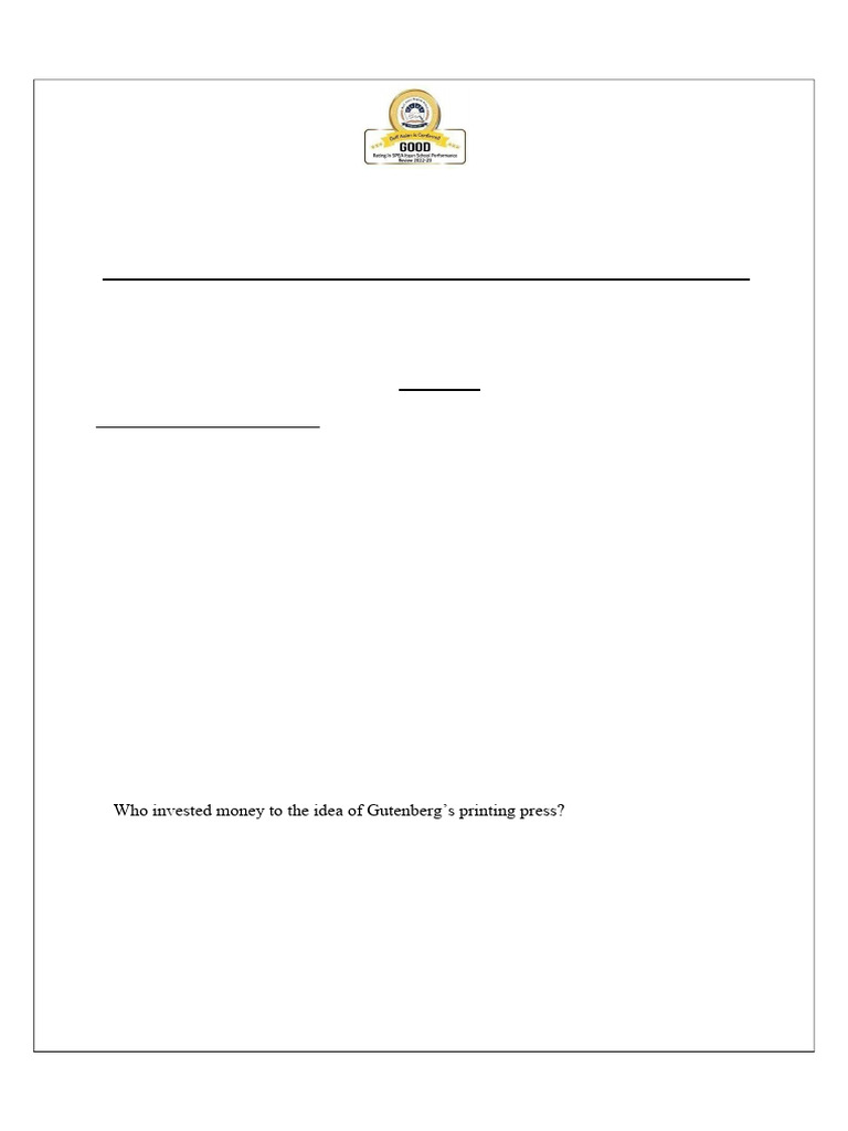Worksheet-Printing Press | PDF | Johannes Gutenberg | Printing Press