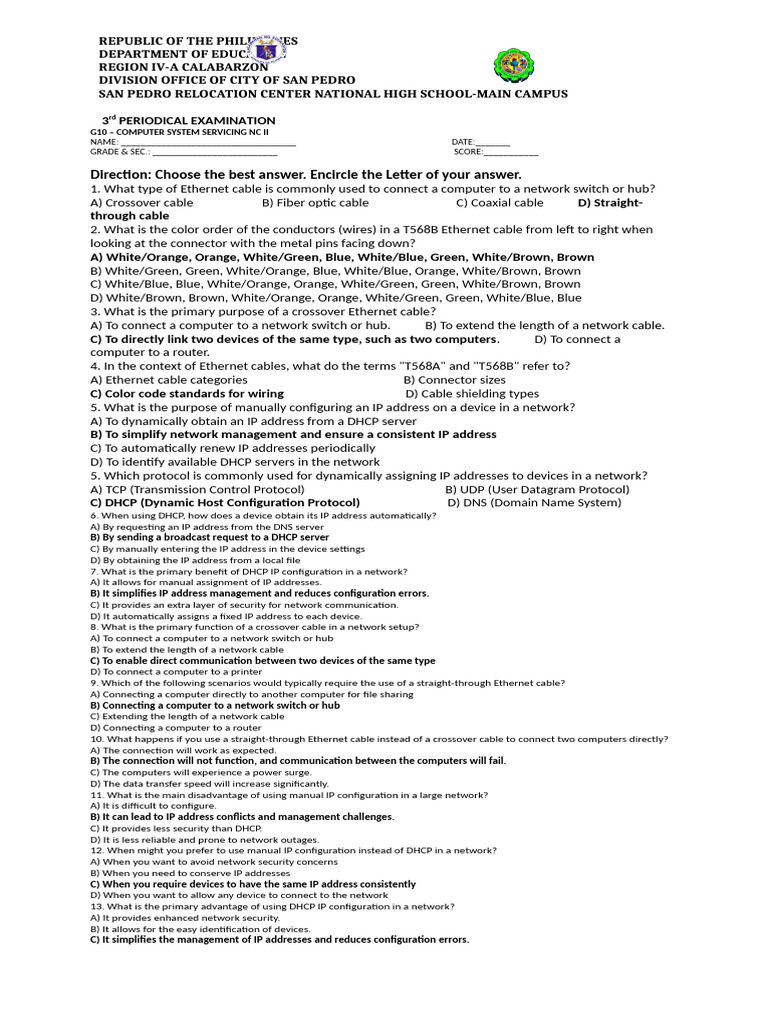 CSS-10 3rd Quarter | PDF | Ip Address | Computer Network