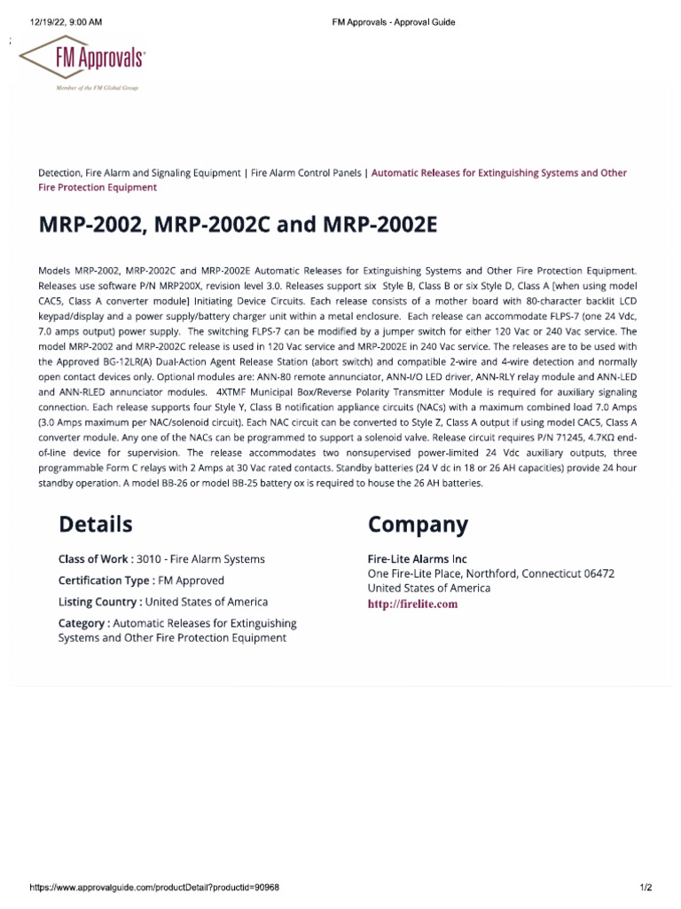 MRP-2002, MRP-2002C and MRP-2002E FM Certificate | PDF