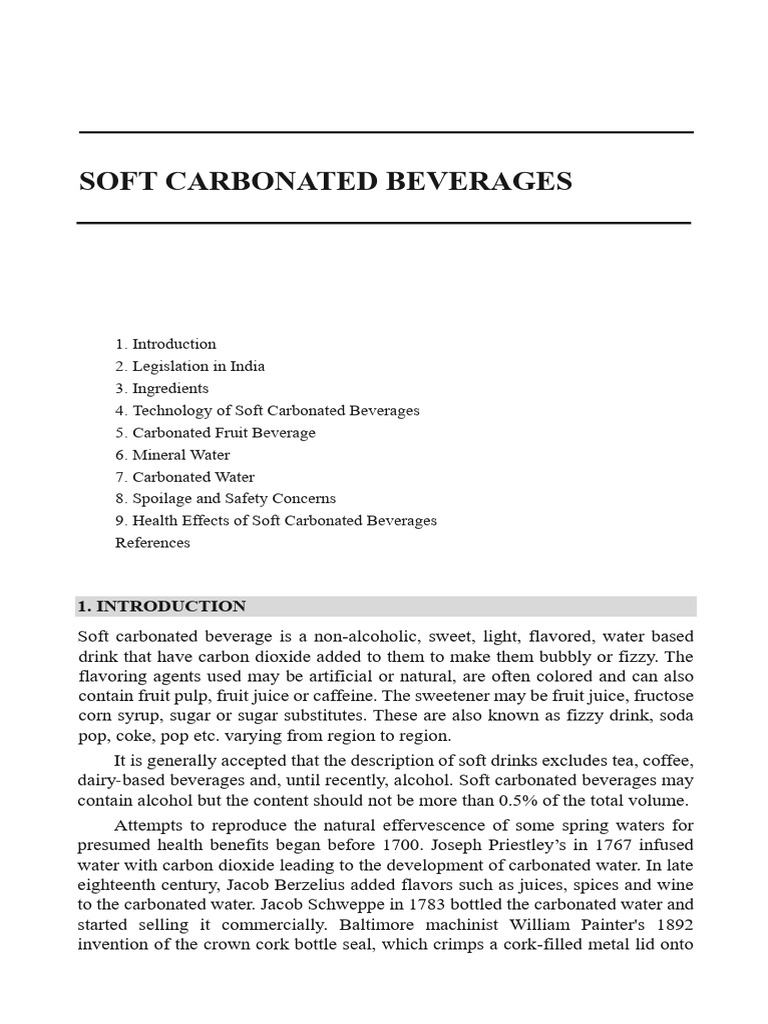 Manufacture of soft carbonated drinks | PDF | Sugar Substitute | Soft Drink
