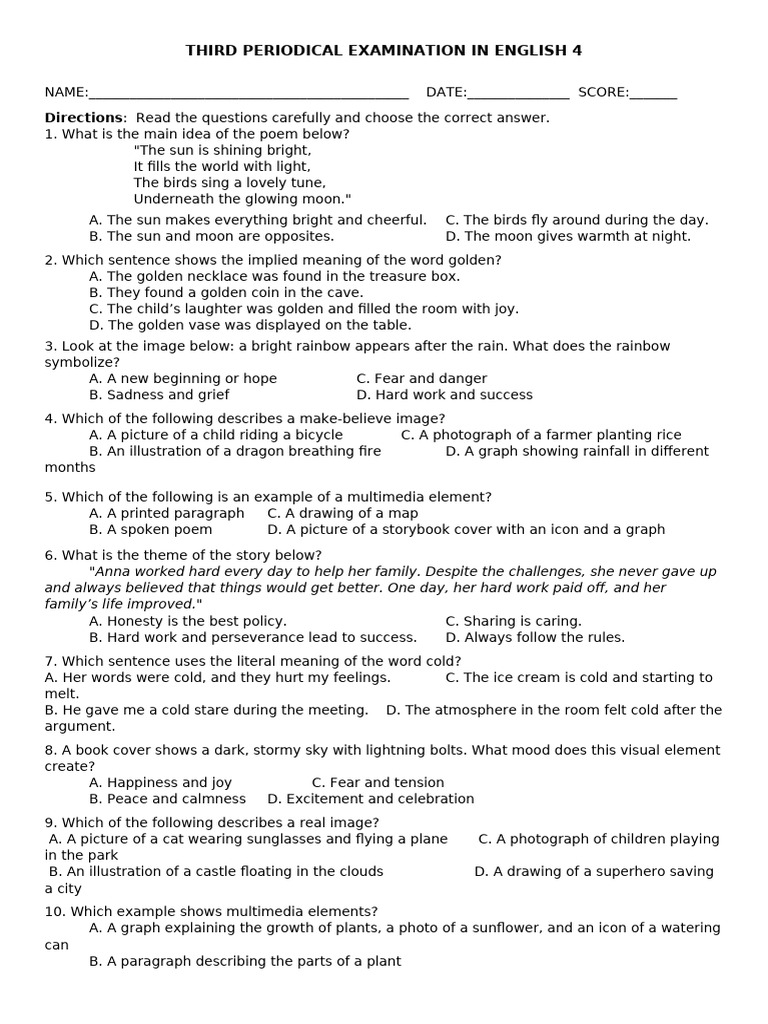 Third Periodical Examination | PDF | Foods | Dances