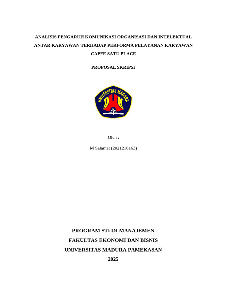 00 Proposal Pengaruh Komunikasi Dan Intelektual | PDF