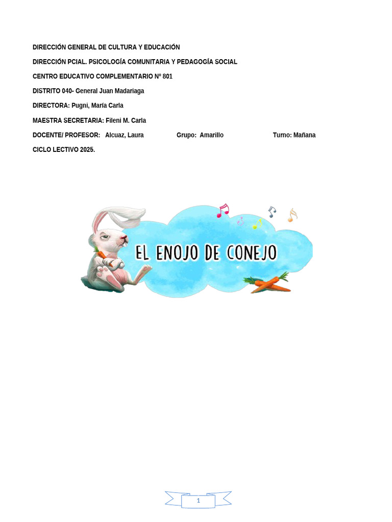 Actividades de Lectura y Escritura: Conejo | PDF | Maestros ...