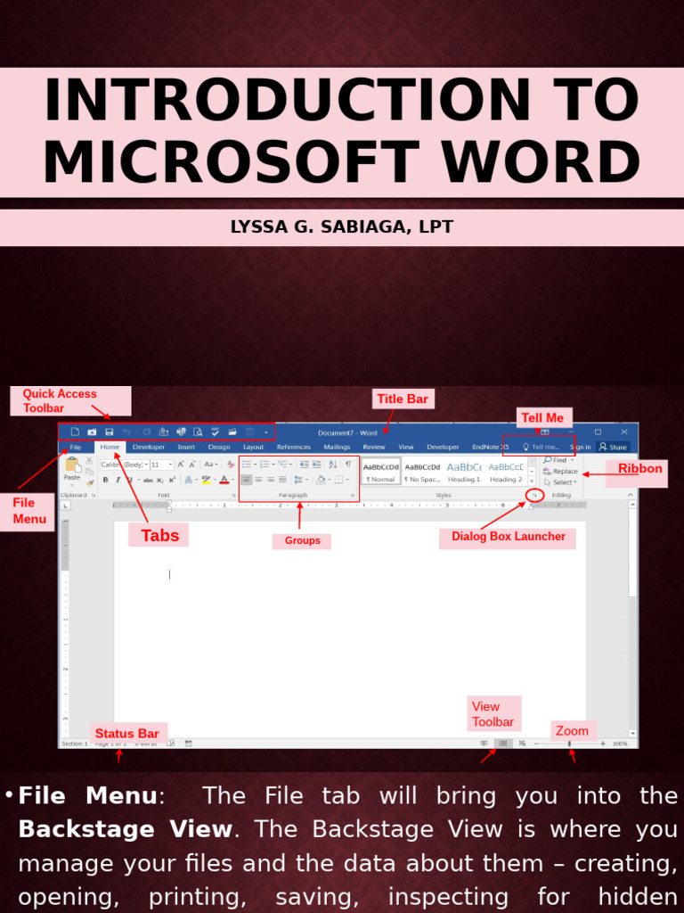 Introduction To Microsoft Word | PDF | Window (Computing) | Microsoft Word