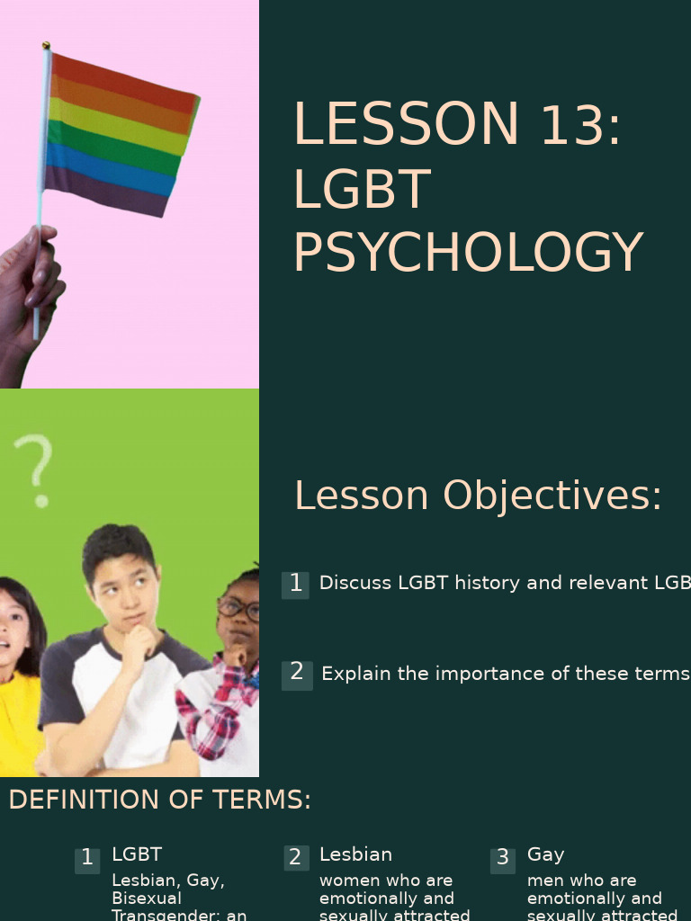 Lesson 13 LGBT Psychology | PDF | Transgender | LGBTQIA+ Studies
