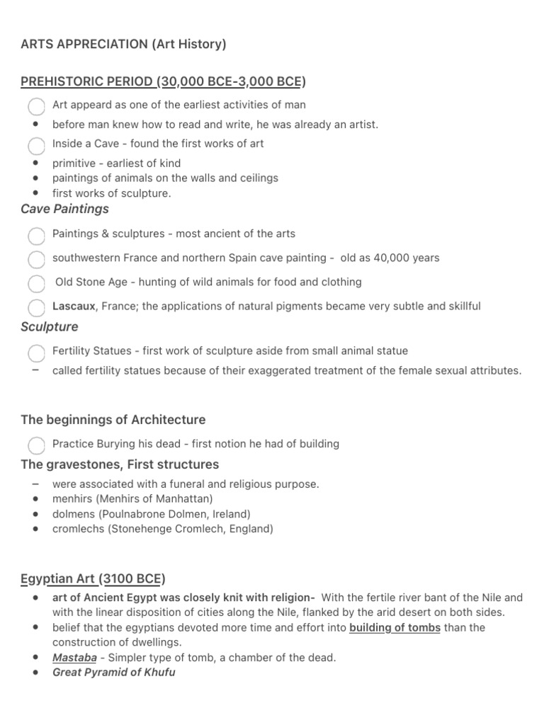 ARTS APPRECIATION (Art History) | PDF | Baroque | Ancient Egypt