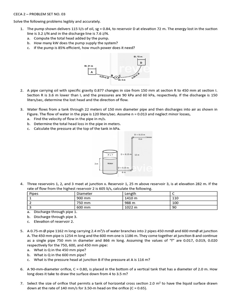 Fluid Mechanics Problem Set Solutions | PDF | Classical Mechanics | Dynamics (Mechanics)
