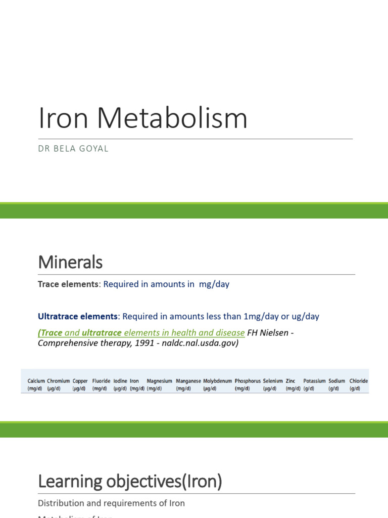 Iron Metabolism MBBS 2017 Batch | PDF | Anemia | Iron