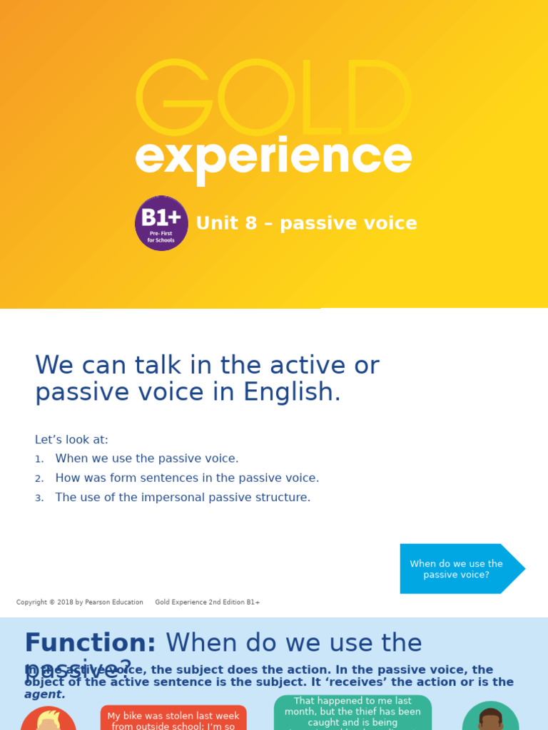 Gold Exp Grammar PPT B1P U8 | PDF | Verb | Subject (Grammar)
