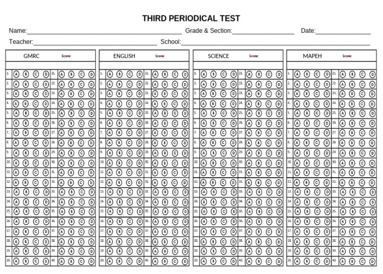 3rd Answersheet | PDF