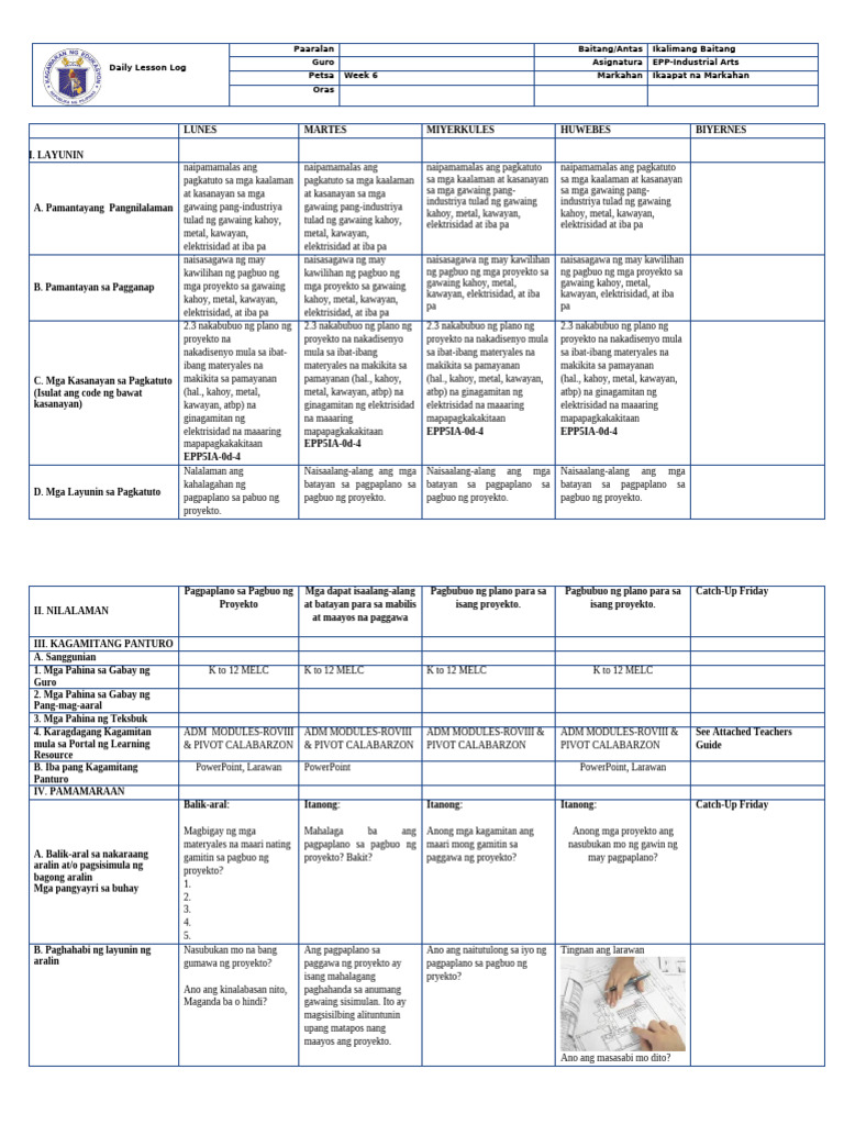 DLL Week 6-q4 Epp 5 | PDF