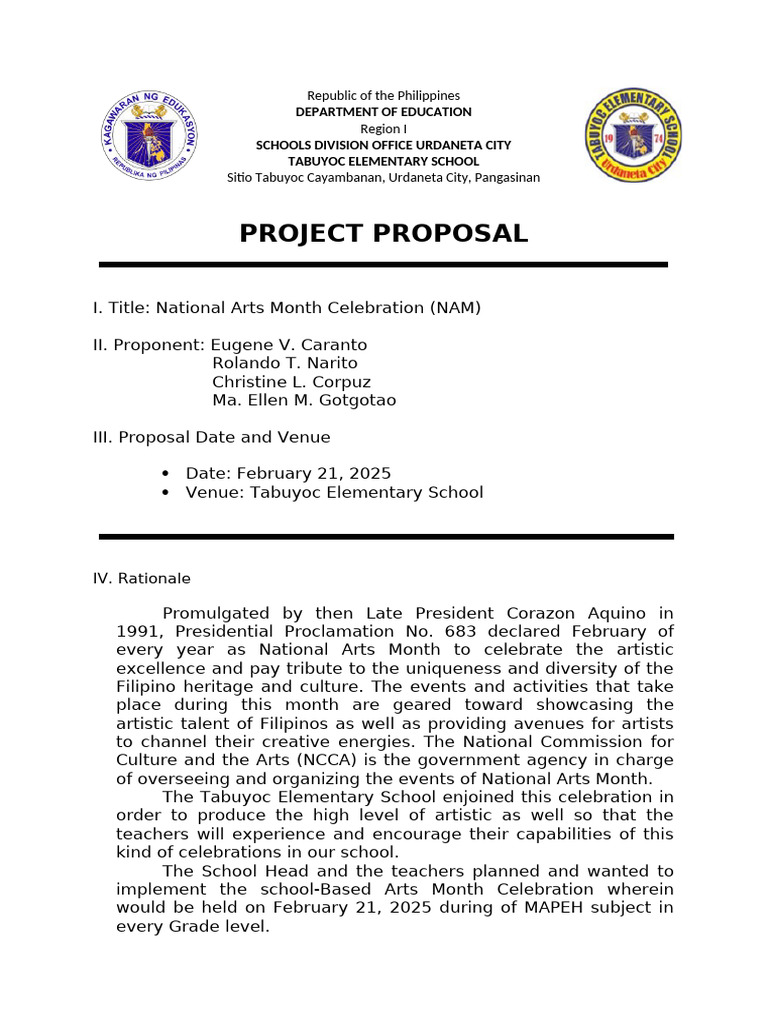 MAPEH NAM Proposal | PDF | Learning