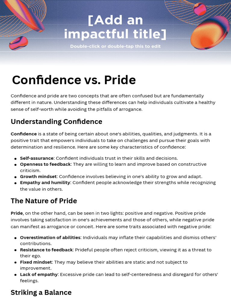 Confidence vs. Pride - 20250216 - 115700 - 0000 | PDF