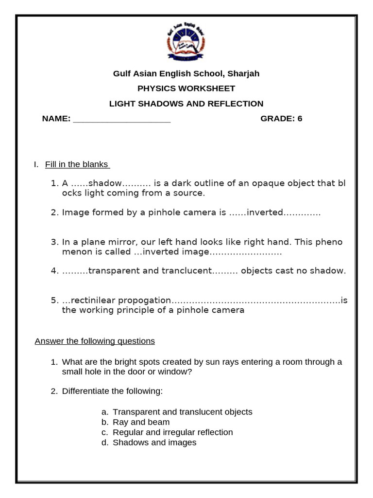 Physics WORK SHEET | PDF