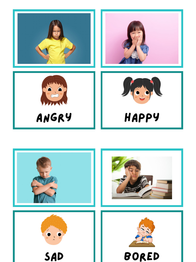 Emotions Flashcards & First Steps To English With Mom | PDF