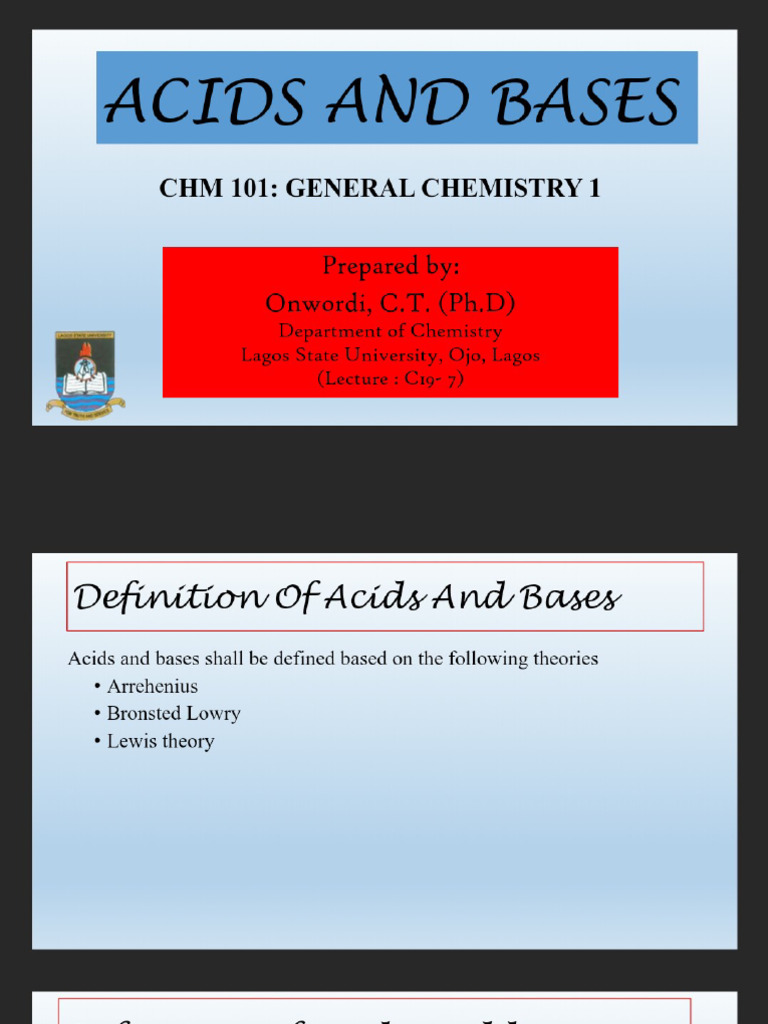CHM101 Acid & Base | PDF