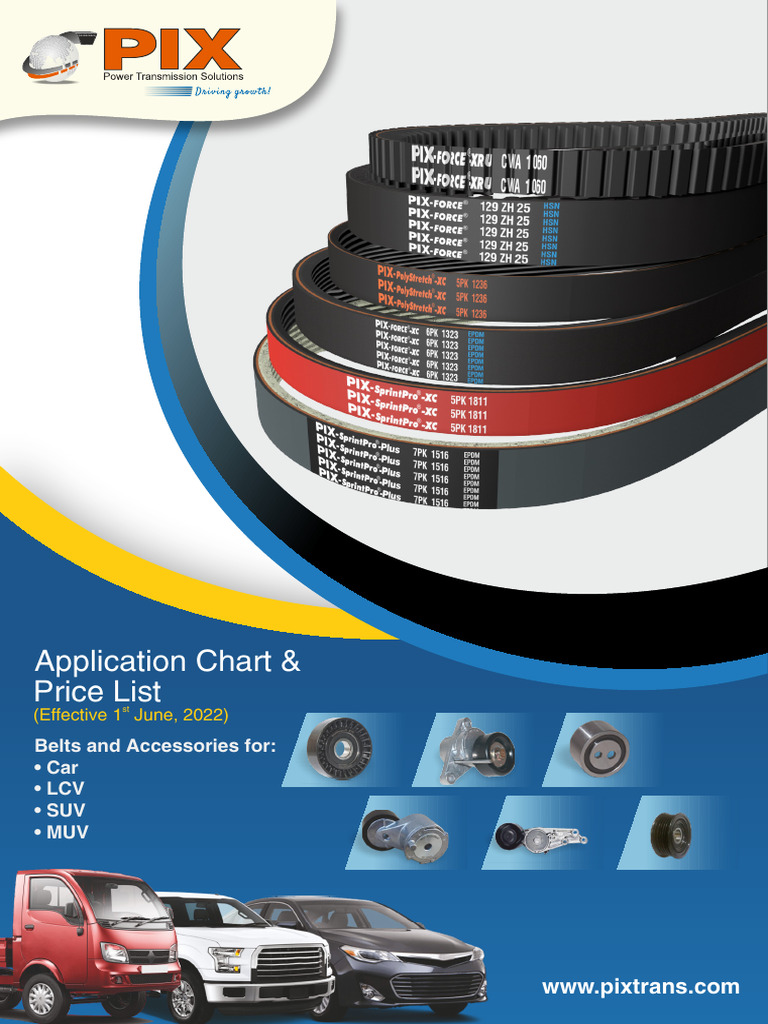 PIX Automotive Belts Price List | PDF | Vehicle Technology | Car ...