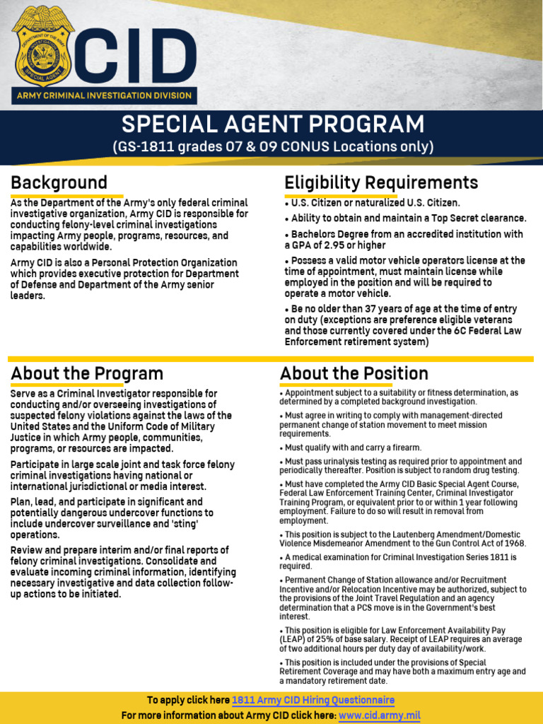 Join CID 1811 Special Agent Program 2025-02-12 | PDF | Justice | Crime & Violence