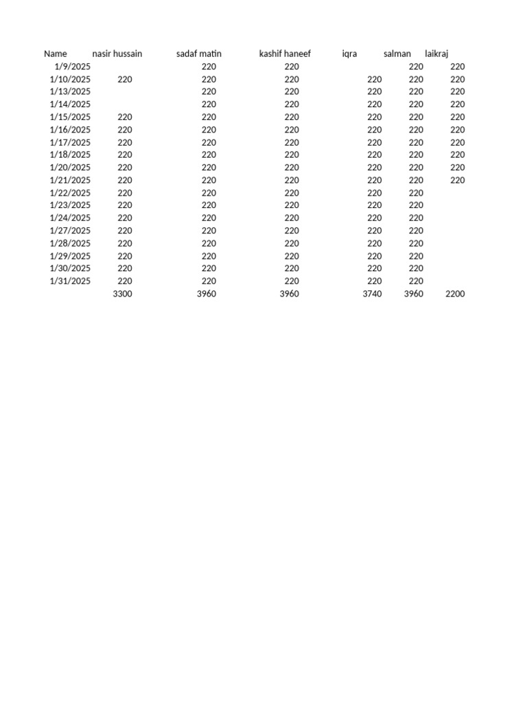 Daily Data Tracking Summary | PDF
