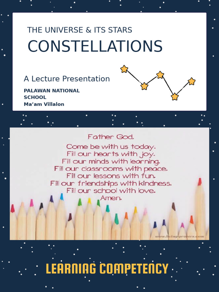 Constellations Educational Presentation in Blue Green Illustrative ...
