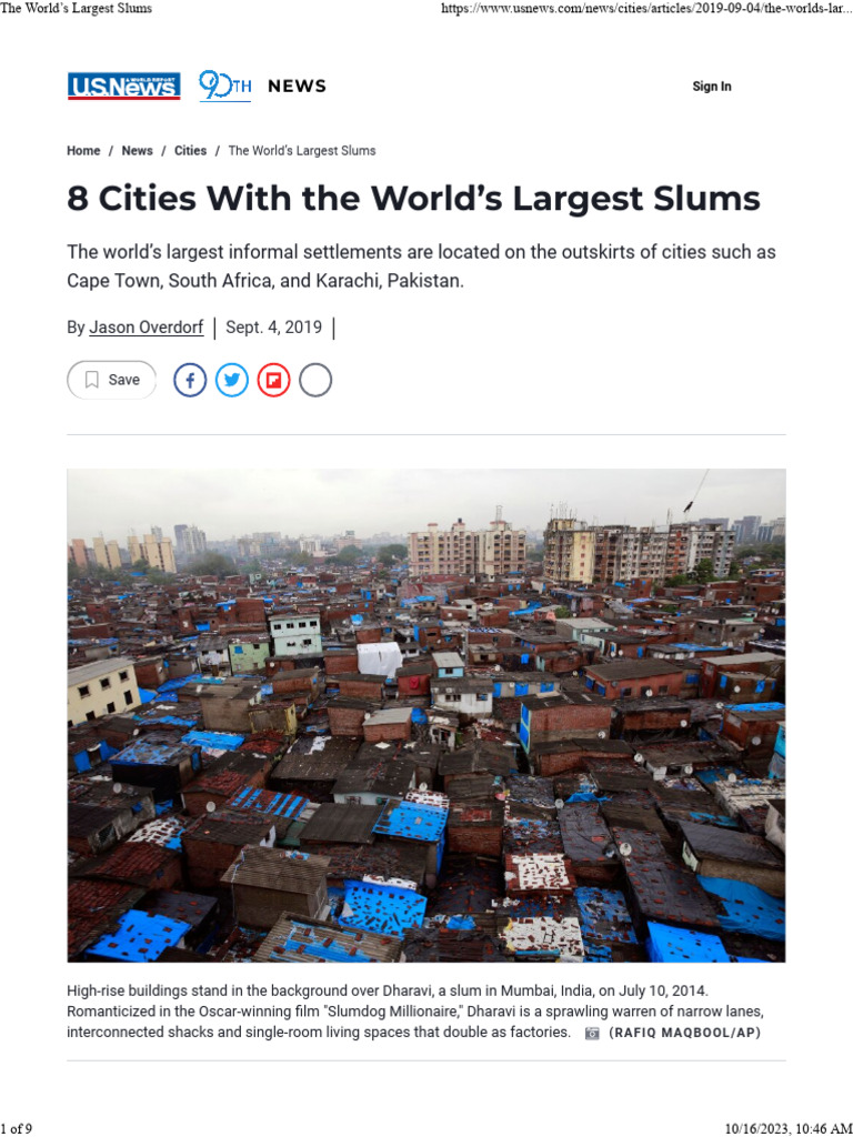 Largest Slums Around the World | PDF | Slum