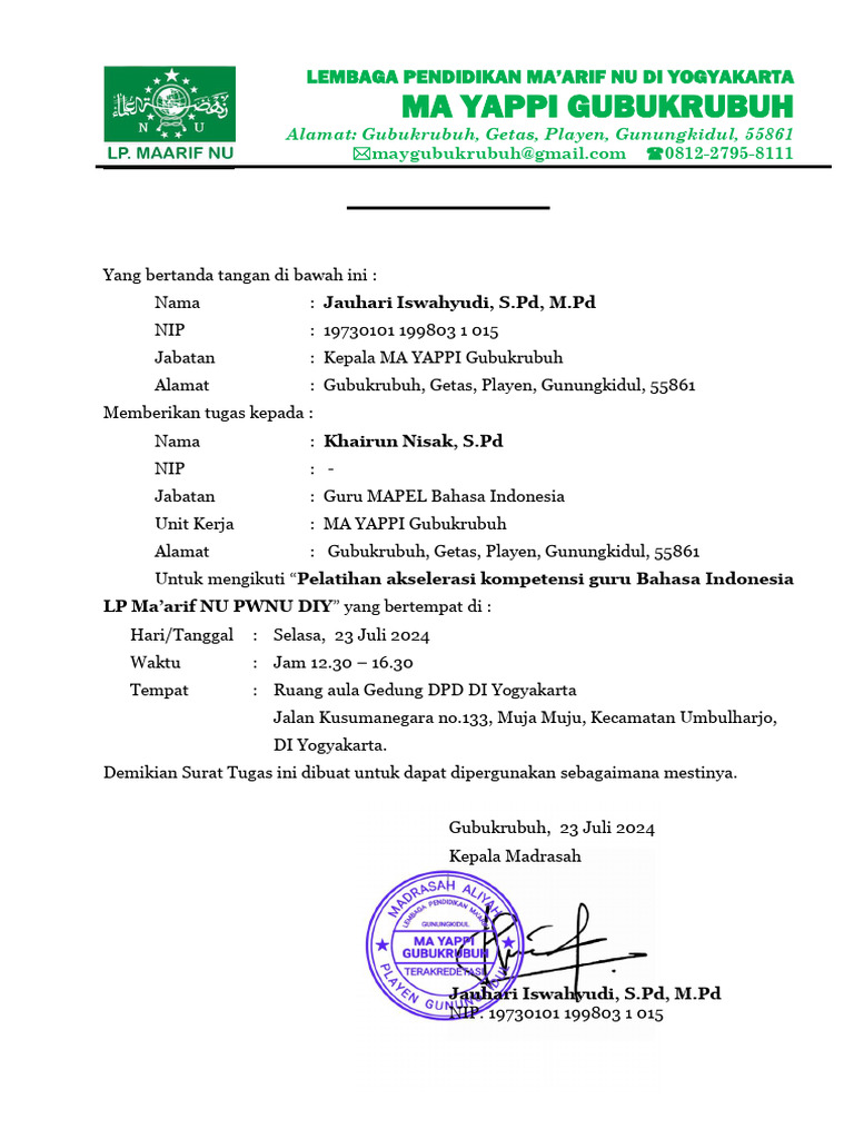 surat si Coy ke DPD | PDF