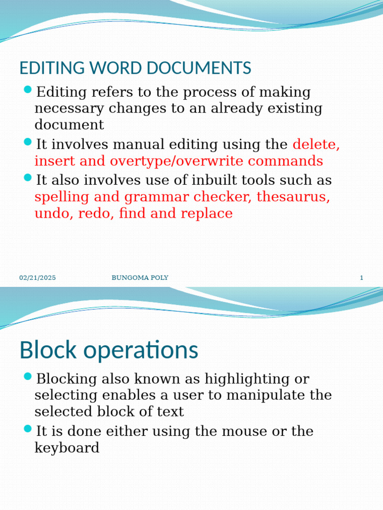 Word Document Editing Guide | PDF | Cursor (User Interface) | Computing
