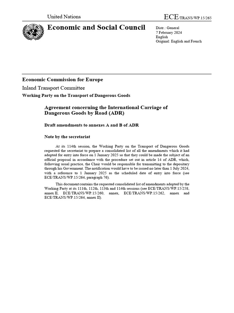 Changes to ADR 2025 | PDF | Lithium Ion Battery | Nitrate