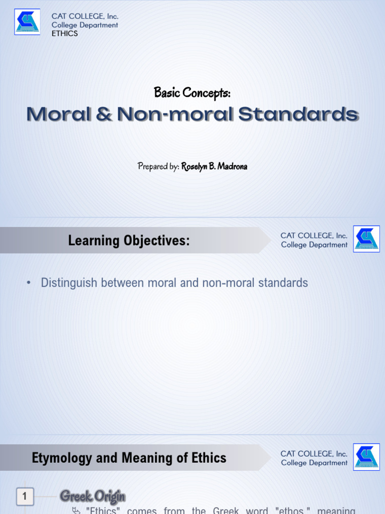 Lesson 2 Moral and Non Moral Standards | PDF | Morality | Natural Law