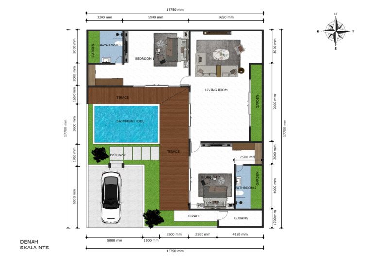 03022025 Denah Villa | PDF | Room | Interior Design