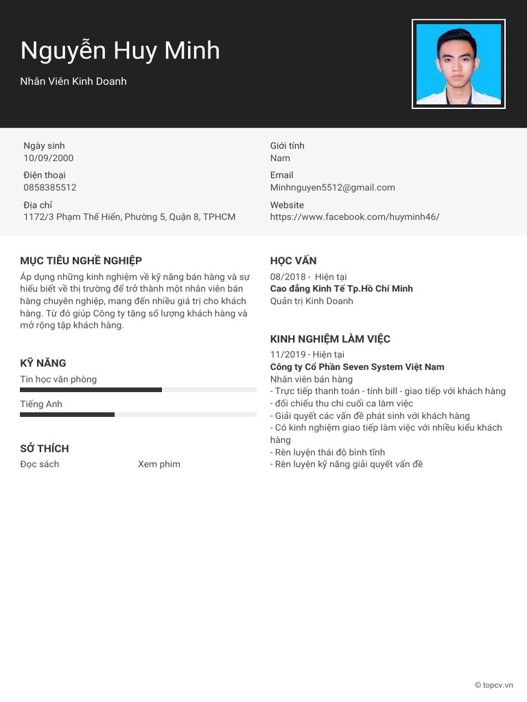 Nguyen Huy Minh CV Thuctap | PDF
