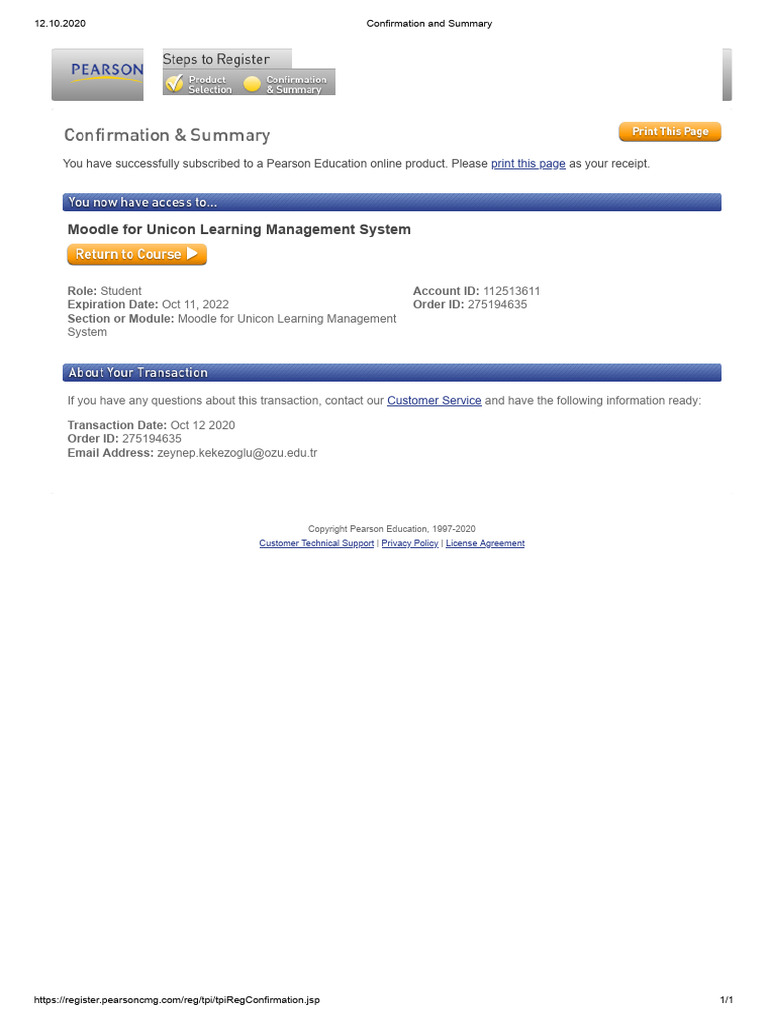 Confirmation and Summary | PDF