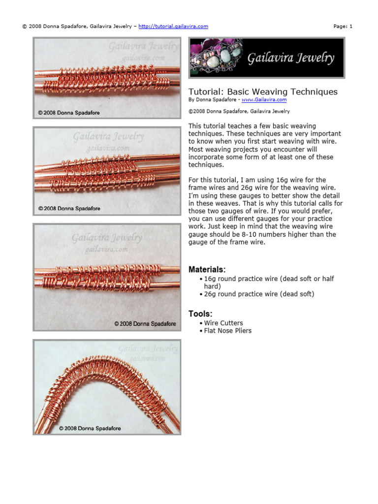 Basic Wire Weaving Techniques Guide | PDF | Wire