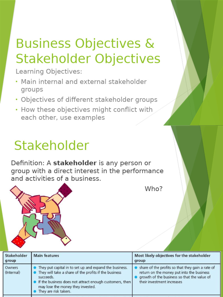 Stakeholder Objectives & Conflicts Explained | PDF