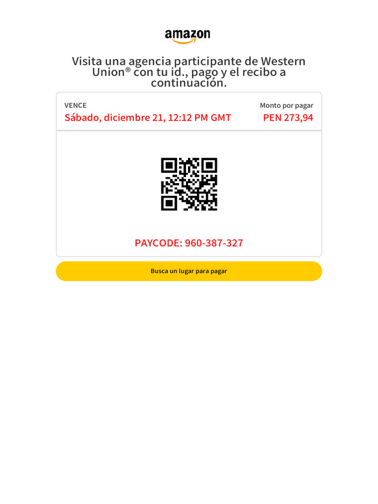 Amazon Pay Code - 960-387-327 | PDF