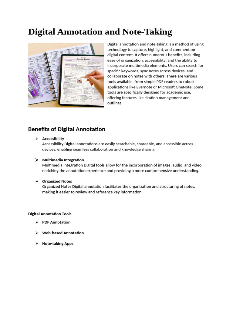 Digital Annotation and Note | PDF | Multimedia | Annotation