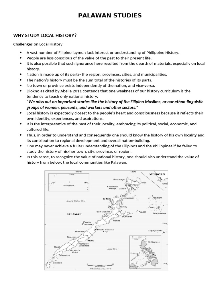 PALAWAN STUDIES-Reviewer | PDF