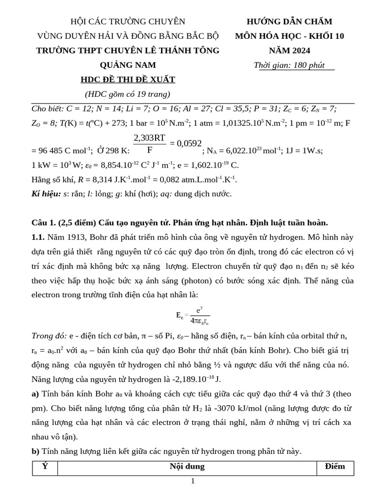 HDC Đe Đe Xuat 2024 - Hoa 10 - LTT | PDF