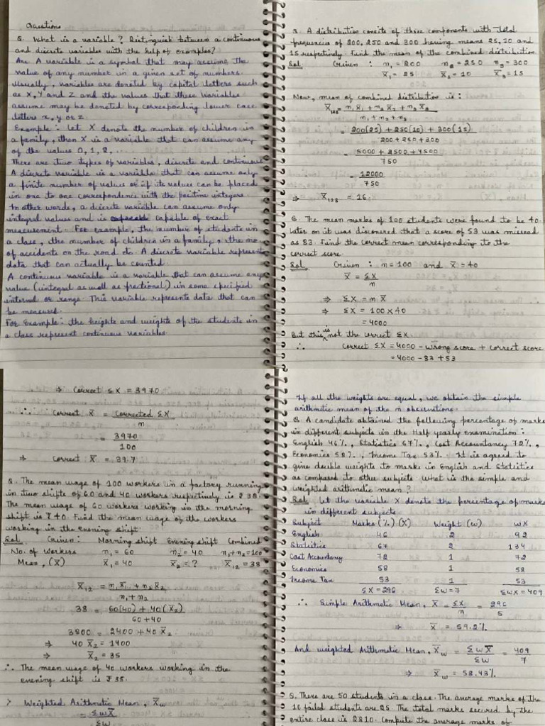 Business Statistics Notes | PDF