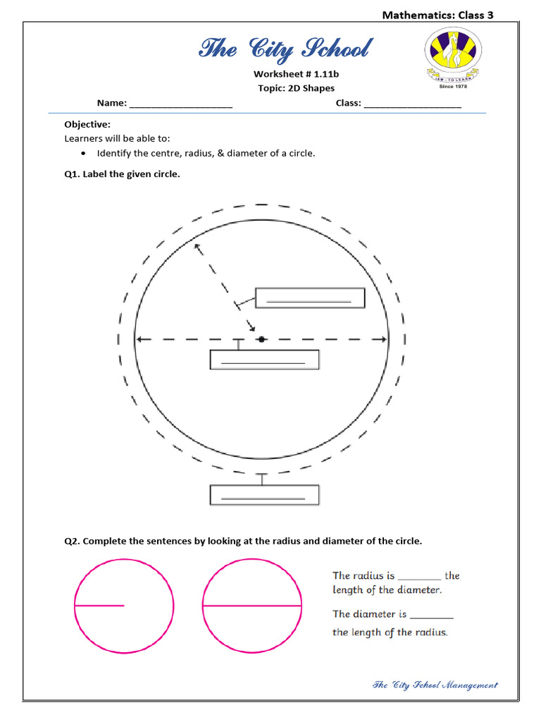 Mathematics Worksheet - Class 3 - 1.11b | PDF