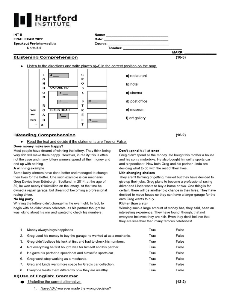 Int II - Final Exam 2022 | PDF